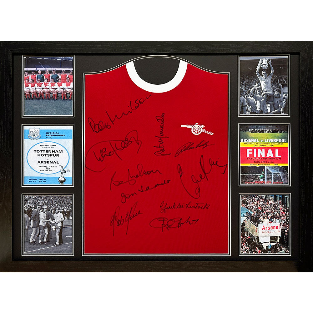Arsenal FC 1971 Double Winners Signed Shirt (Framed)–kneepillow.co.uk
